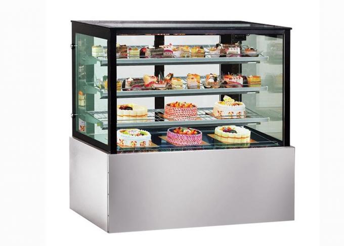 Openable Front Flat Glass 3 Shelves refrigerated Bakery Square Display ...