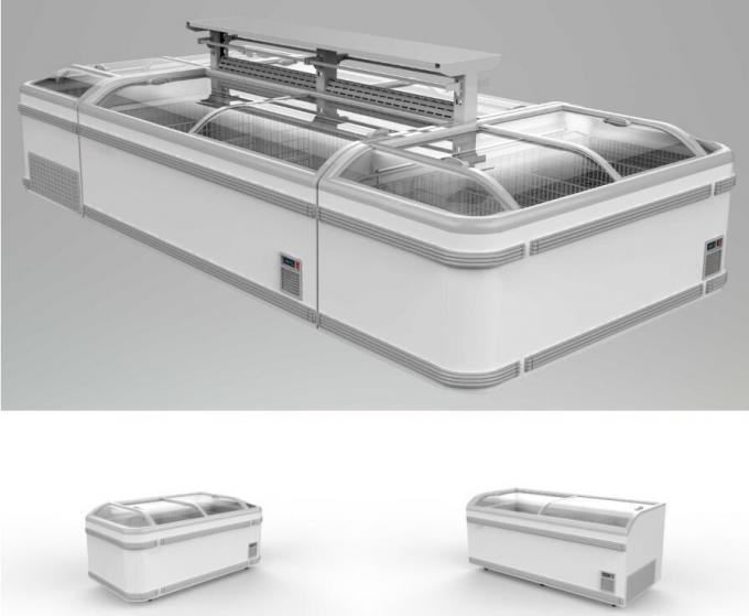 2500mm Anti Fog Open Top Island Freezer With SECOP Compressor