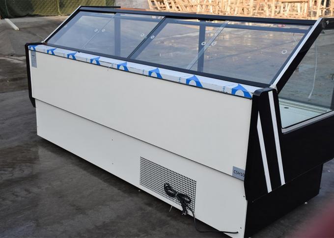 Right Angle Deli Display Fridge Fan Cooling With Flat Glass Top