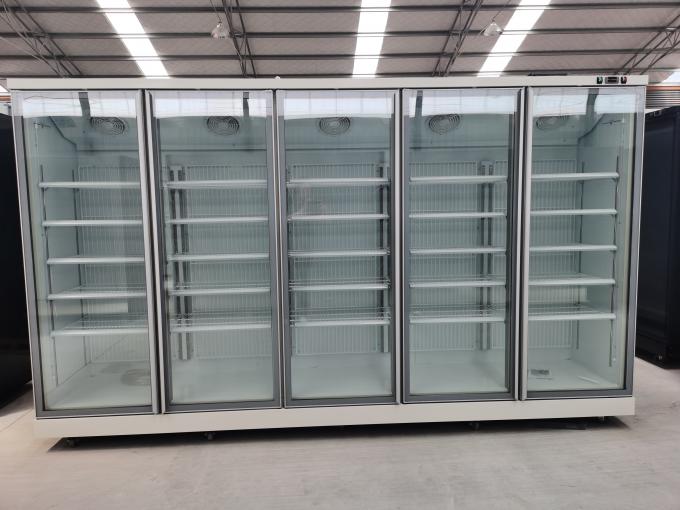 Remote Compressor 5 Upright Glass Door Fridge Multi Deck