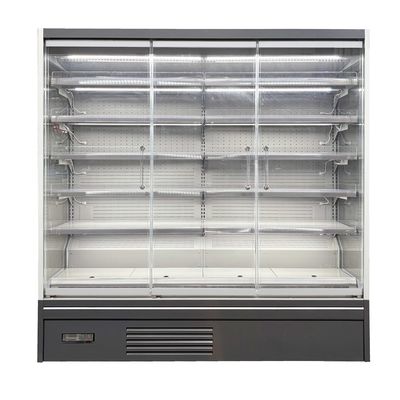 R290 Refrigerant Open Chillers For Shop With Plexiglass Shelves