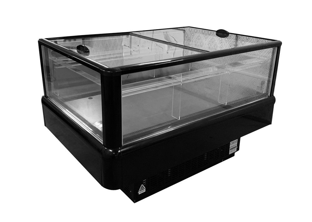 Ventilated Supermarket Panorama Display Fridge Island Chiller‌ With ...