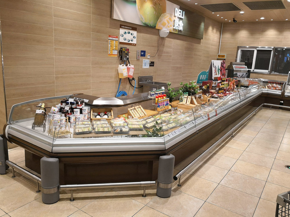 Curved Glass Serve Over Display Chiller EBM Fan Motor For All Food Types