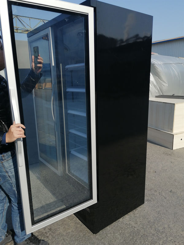 Stand Up Glass Door Freezer Merchandiser Air Cooling Custom Color With ...
