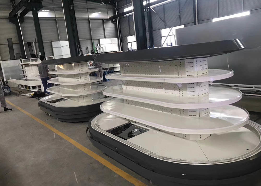 Round Type Combined Multideck Open Display Fridge Semi Vertical