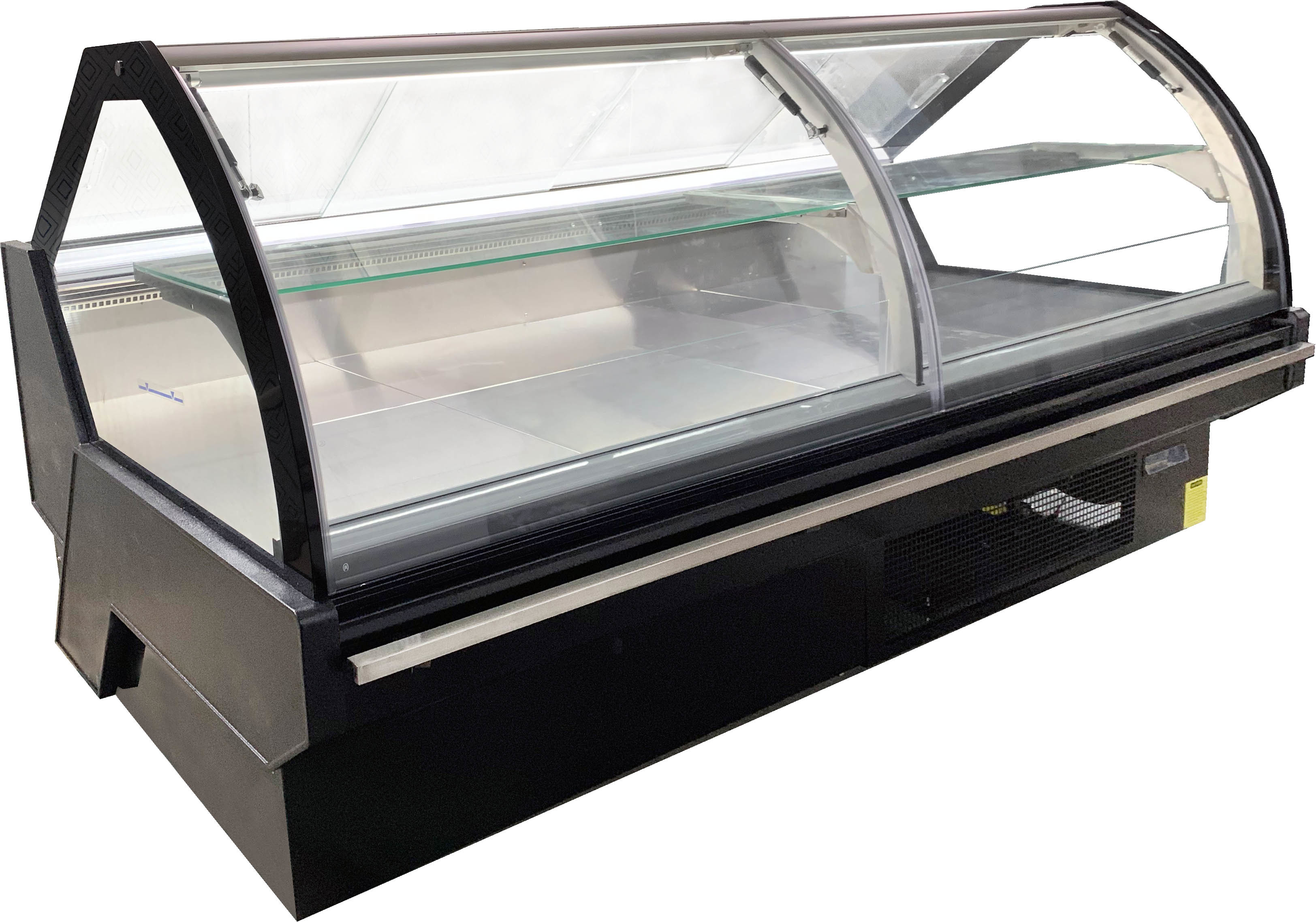 Stainless Steel Double Door Fridge Freezer With Lift-Up Front Curved ...