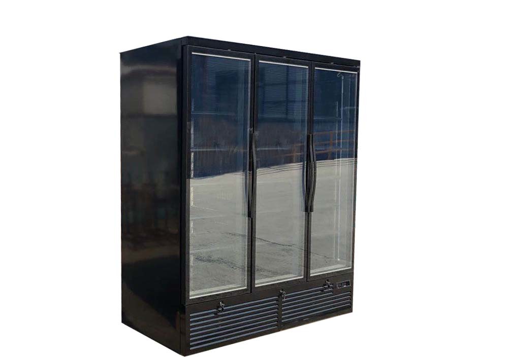 SECOP Compressor Double Glass Door Refrigerator Three Hinged Swing