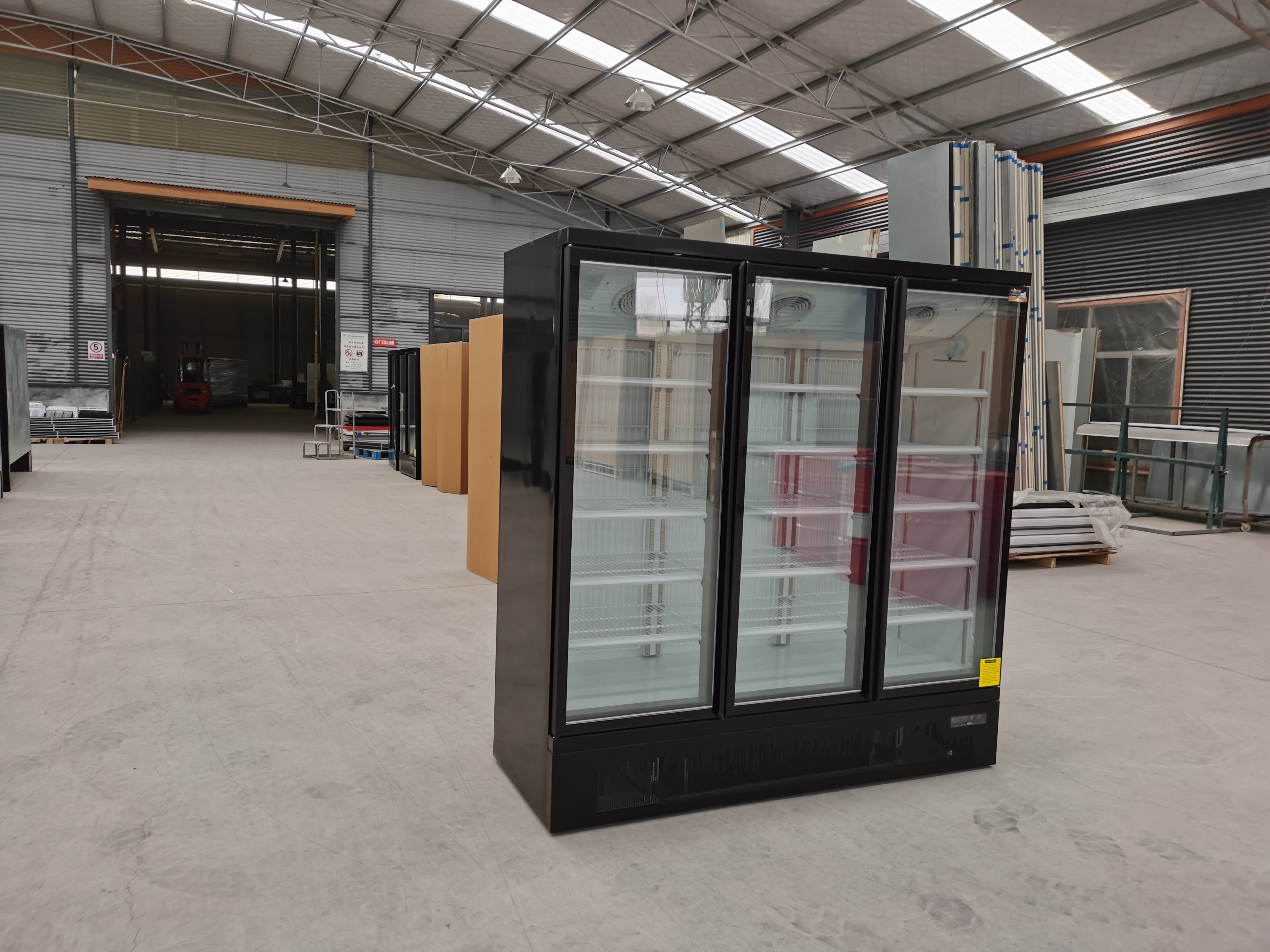 15PCS PVC Coated R404a Display Showcase Chiller With Three Glass Door