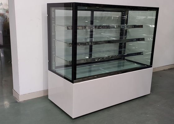 Cold Square Glass Bakery Display Case 3 Tier 1500mm With White Marble Base