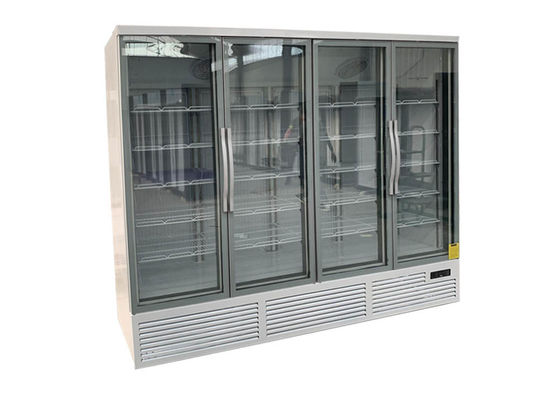 Integral Vertical Glass Door Refrigerator Built In Four Glass Door Display