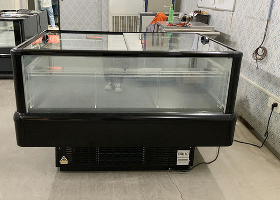 Ventilated Supermarket Panorama Display Fridge Island Chiller‌ With ...