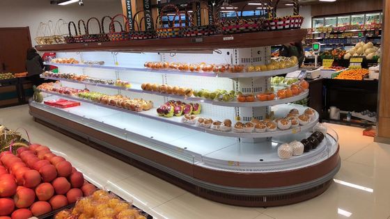 Hypermarket Round Island Open Display Fridge With White LED Lighting