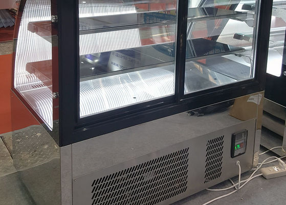 Curved Glass 59'' R404a Integral Refrigerated Bakery Display Case ...